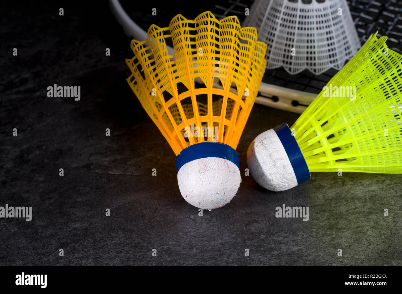 Colorful Badminton Shuttlecocks on Granite Counter Stock Photo - Alamy