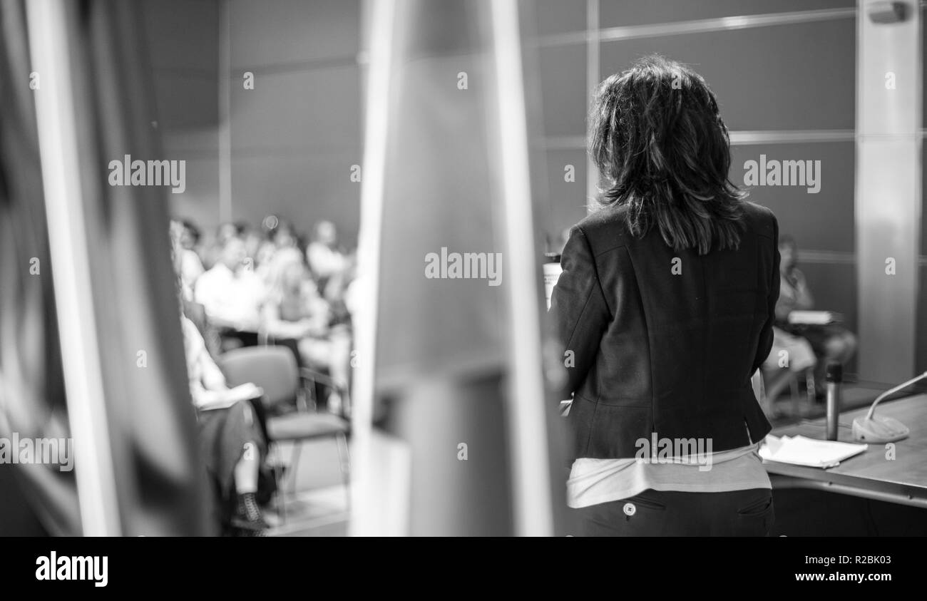 Public speaker giving talk at Business Event Stock Photo - Alamy