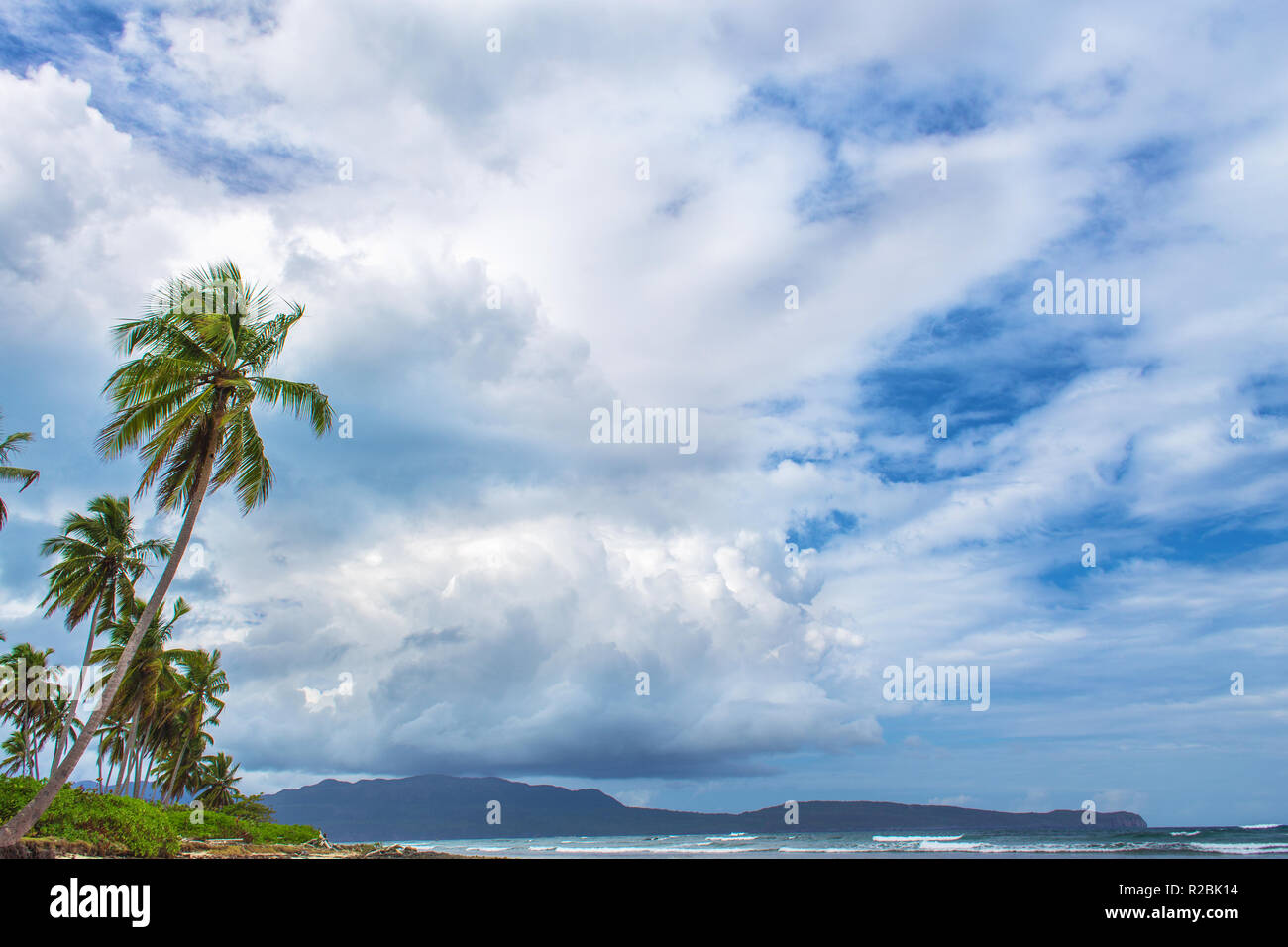 Cloudy weather on the tropical coast. Samana, Dominican Republic Stock ...