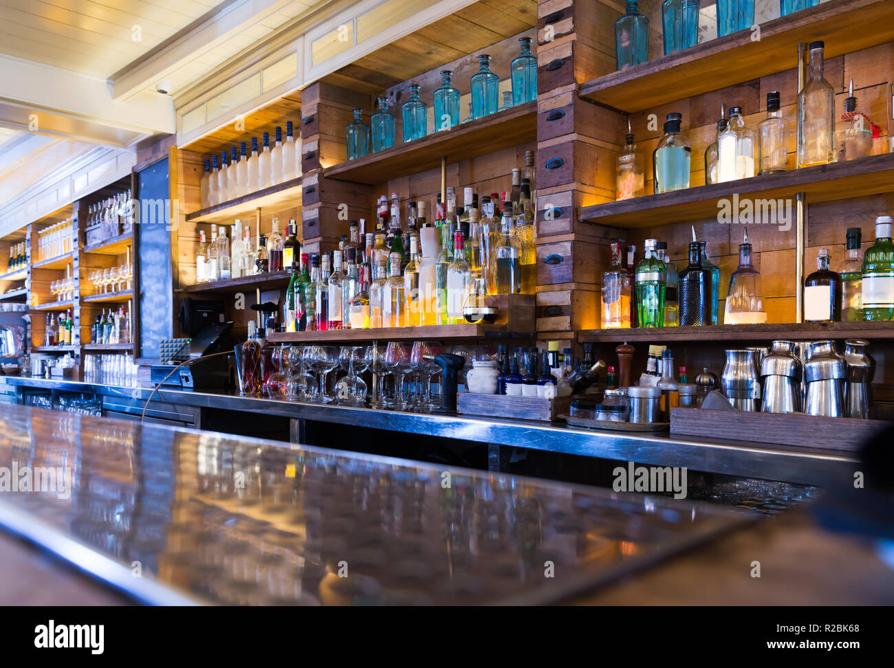Image of comfortable bar in night restaurant indoor Stock Photo - Alamy