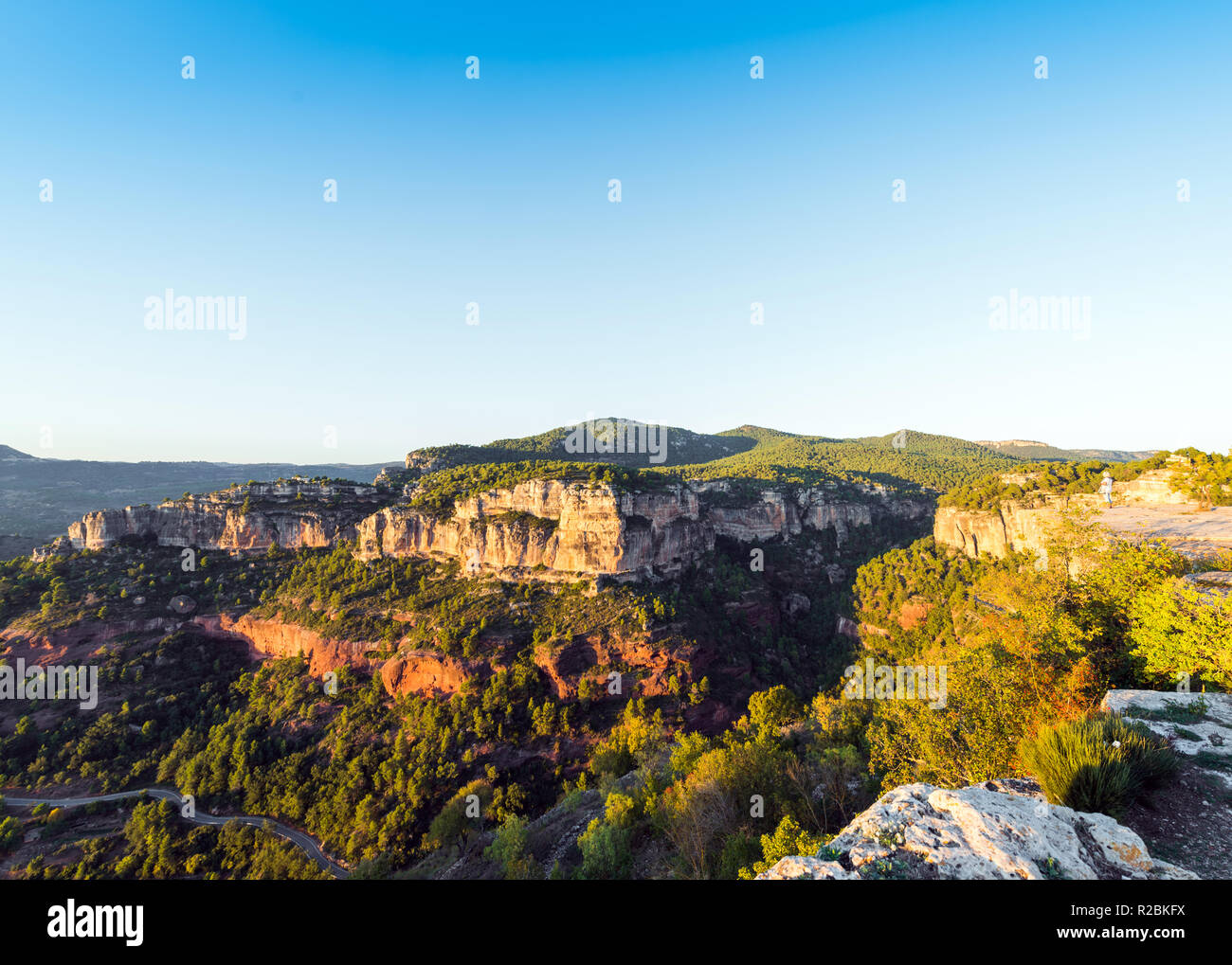 Rocky landscape in Siurana, Tarragona, Catalunya, Spain. Copy space for ...