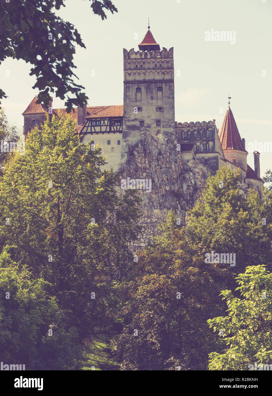 Landscape with famous Bran Castle, between Transylvania and Wallachia ...
