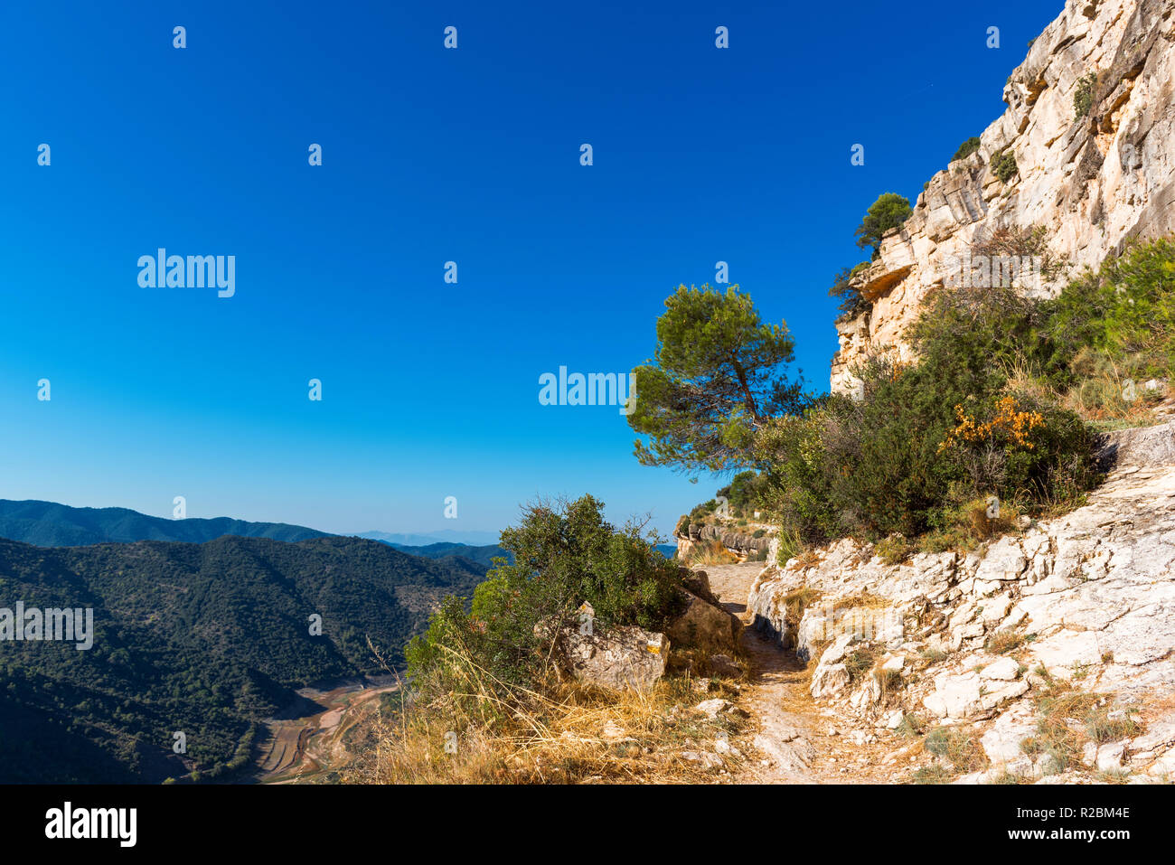Rocky landscape in Siurana, Tarragona, Catalunya, Spain. Copy space for ...