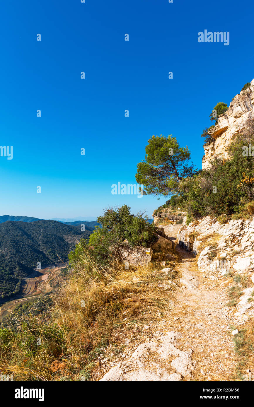 Rocky landscape in Siurana, Tarragona, Catalunya, Spain. Copy space for ...