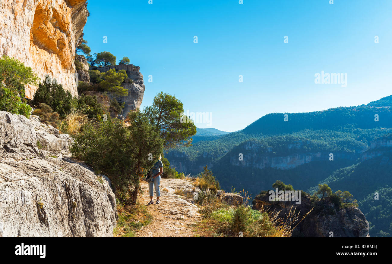 Rocky landscape in Siurana, Tarragona, Catalunya, Spain. Copy space for ...