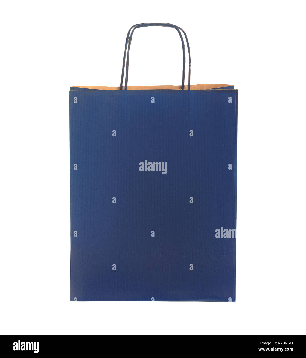 Ecological recycling dark blue paper package, packet, bag isolated on ...