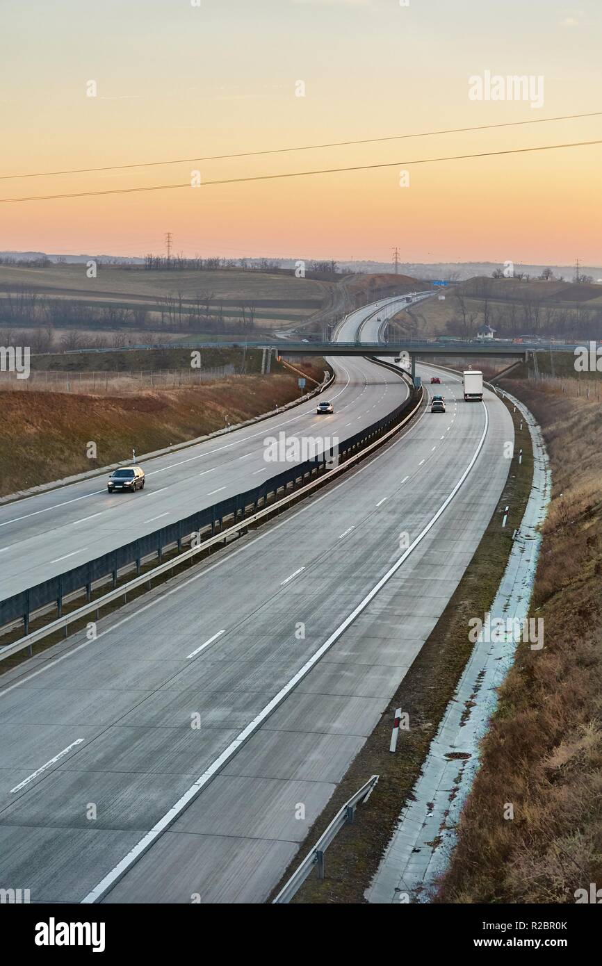 Highway with low traffic Stock Photo - Alamy
