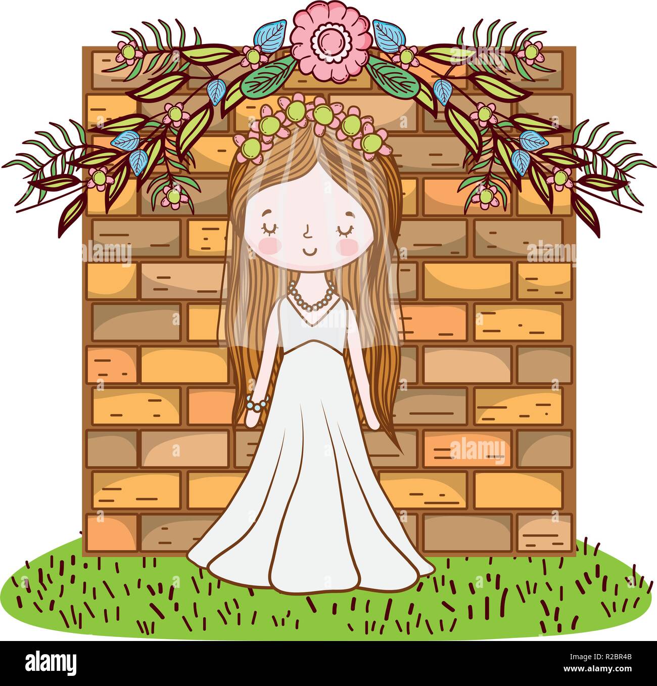 bride female cute cartoon Stock Vector Image & Art - Alamy