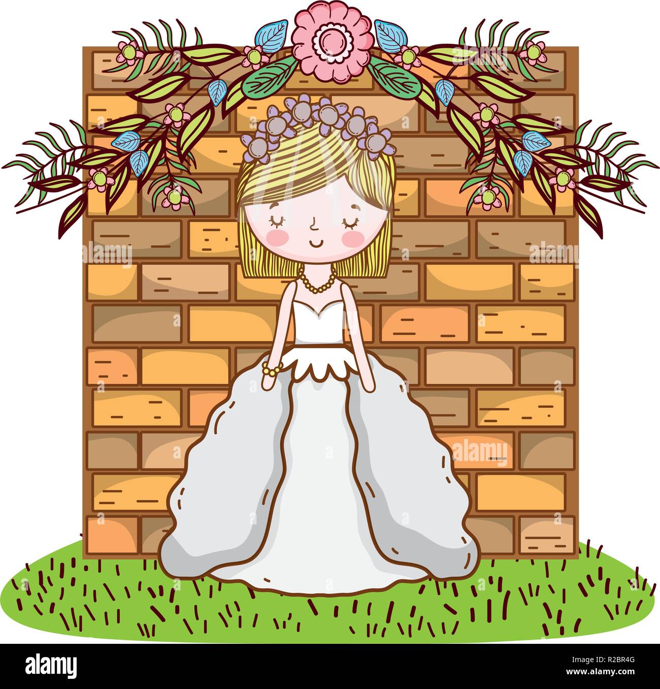 bride female cute cartoon Stock Vector Image & Art - Alamy