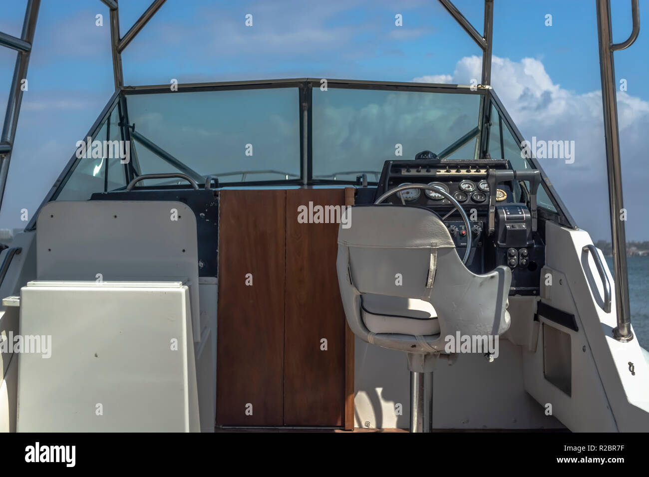 Detailed view of control panel on private boat, Angola Stock Photo - Alamy
