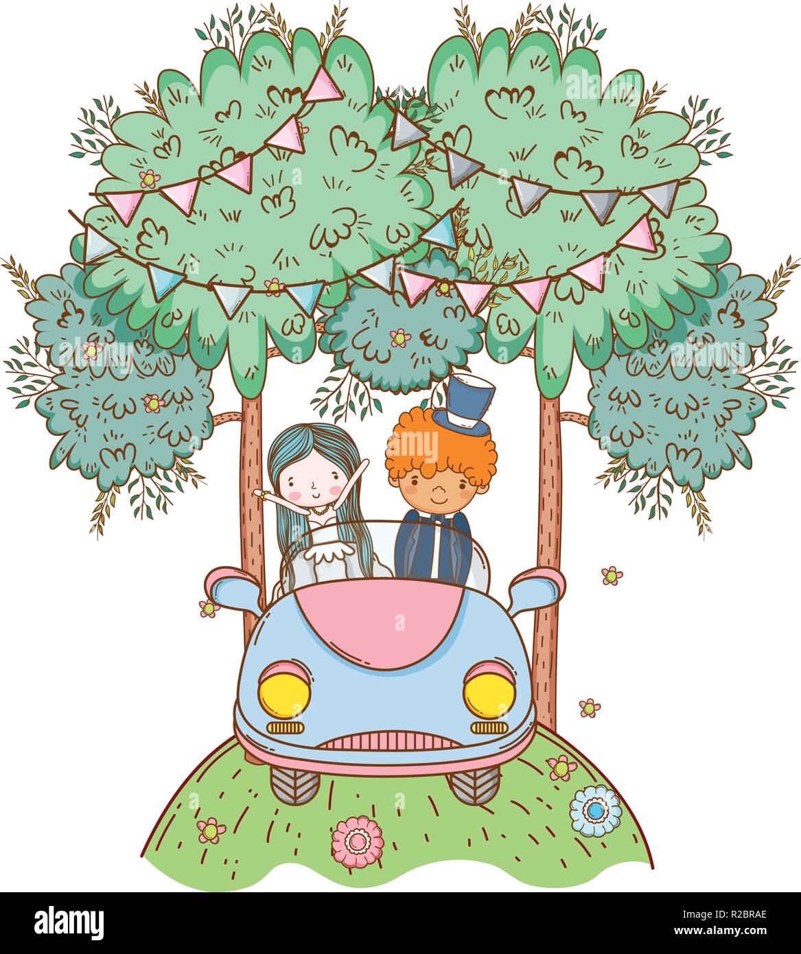 Love couple on forest Stock Vector Images - Alamy