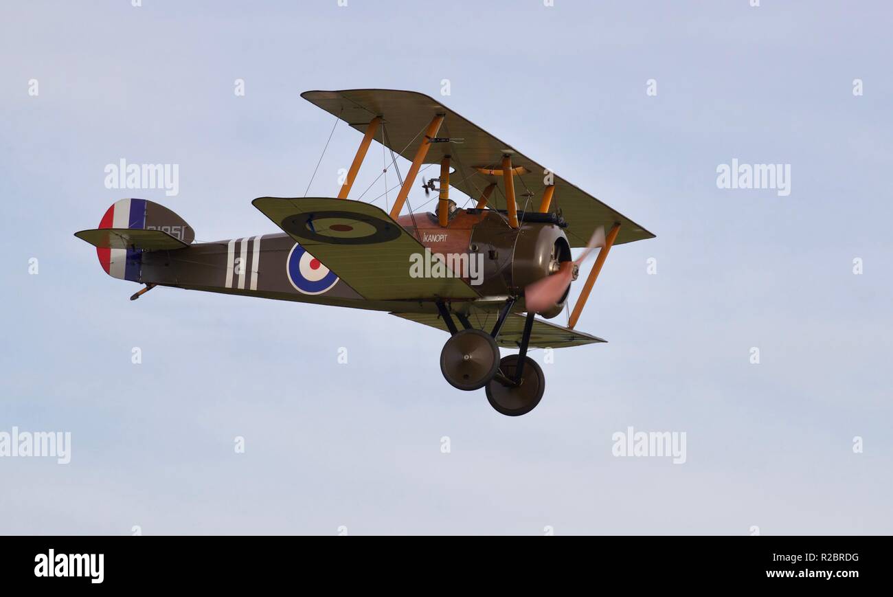 World War I Replica Of A 1918 Sopwith Camel Biplane Fighter Aircraft