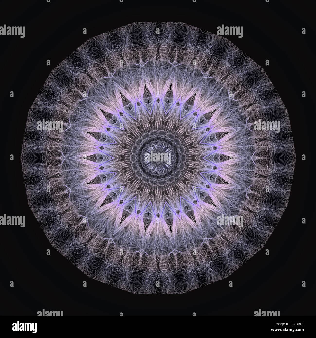 A Star or Flower Mandala in Gray and Purple Stock Photo - Alamy