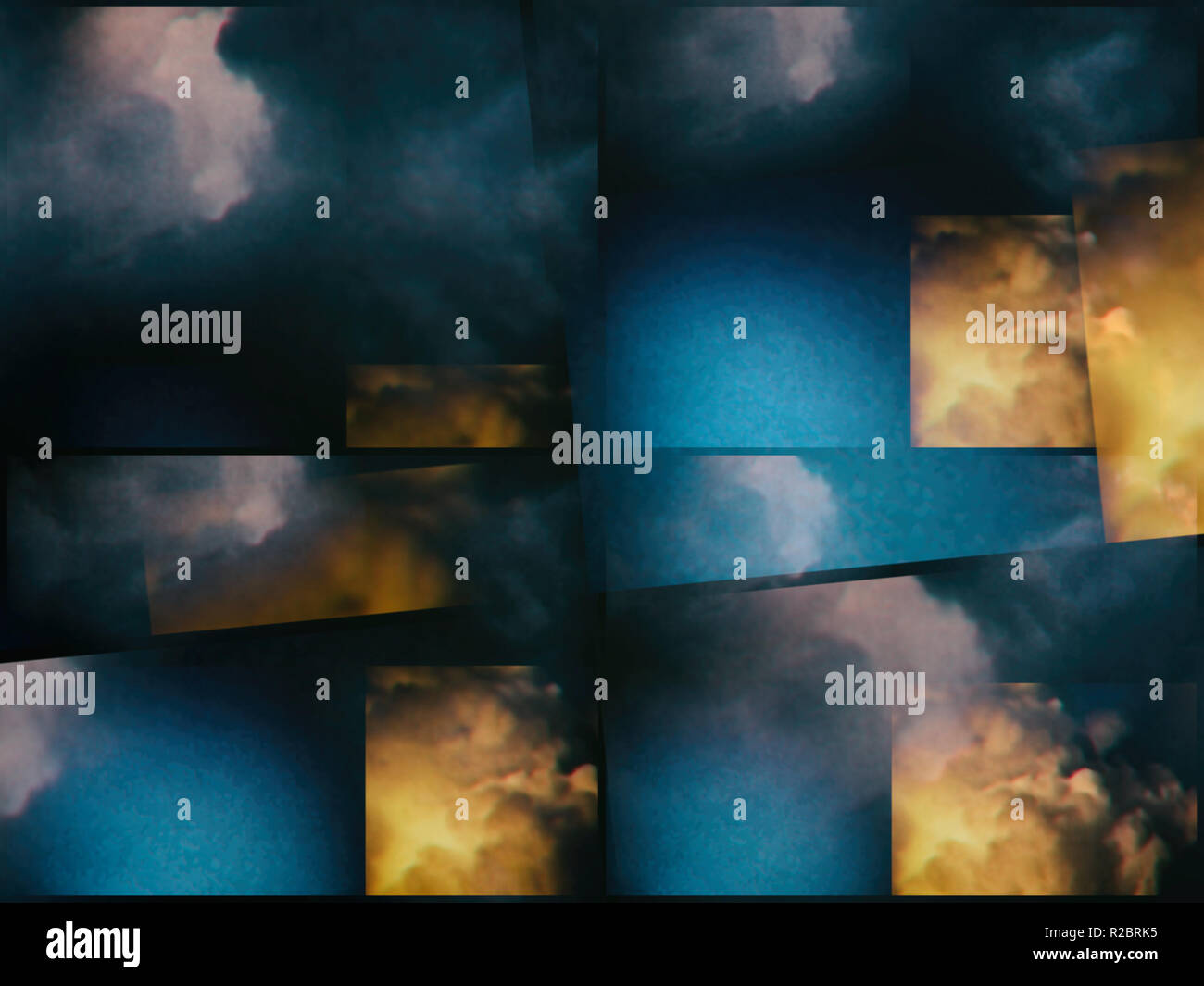 Colorful clouds with overlapping rectangular layers Stock Photo - Alamy