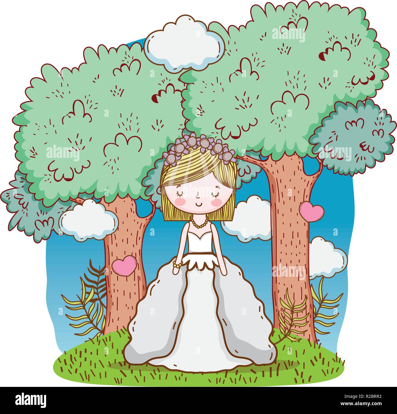 bride female cute cartoon Stock Vector Image & Art - Alamy