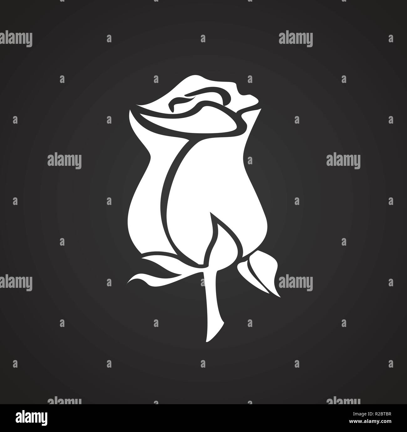 Rose flower gift on black background Stock Vector Image & Art - Alamy