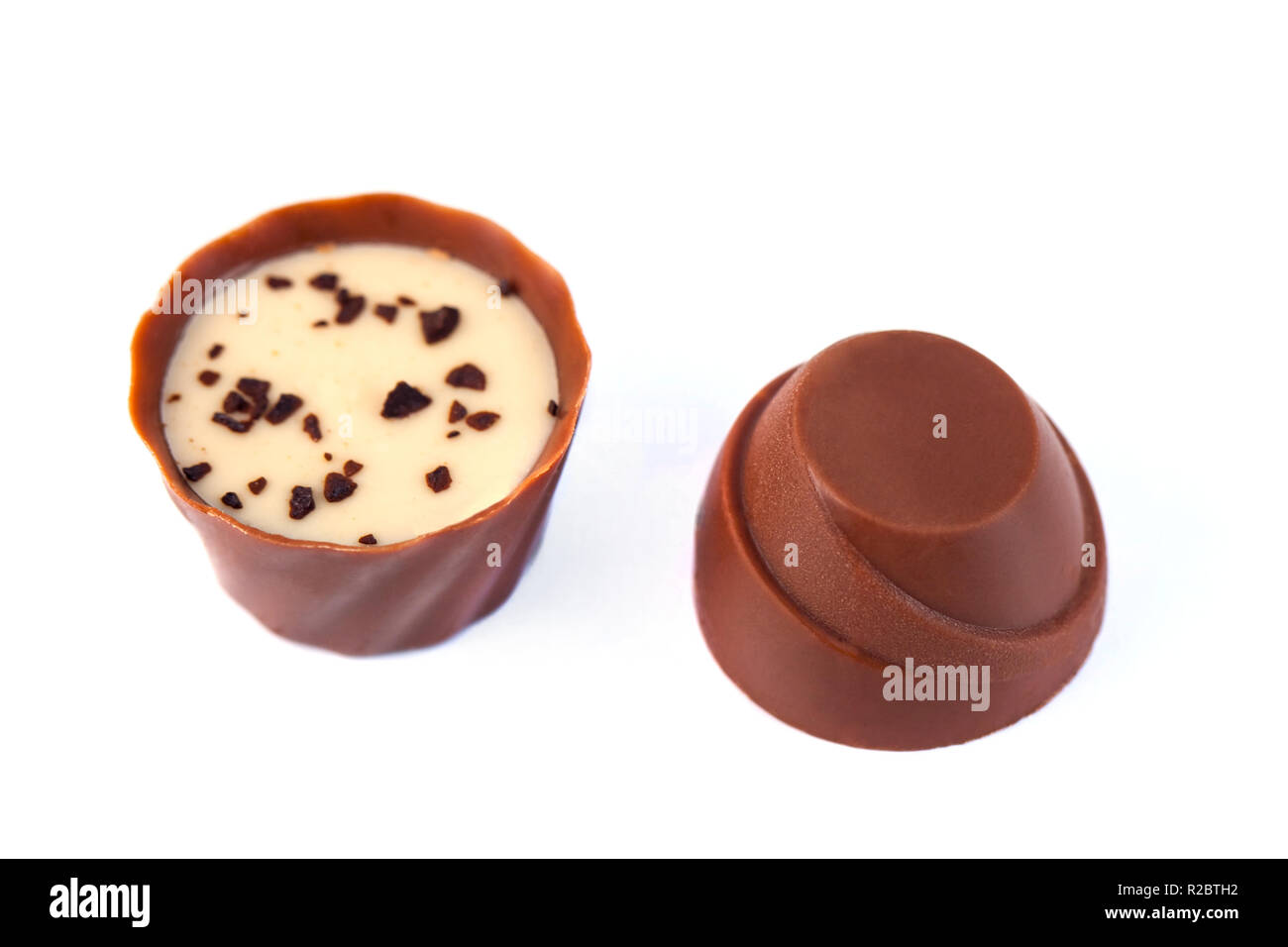 Beautiful Chocolates Isolated on White Background. Sweet food Stock ...