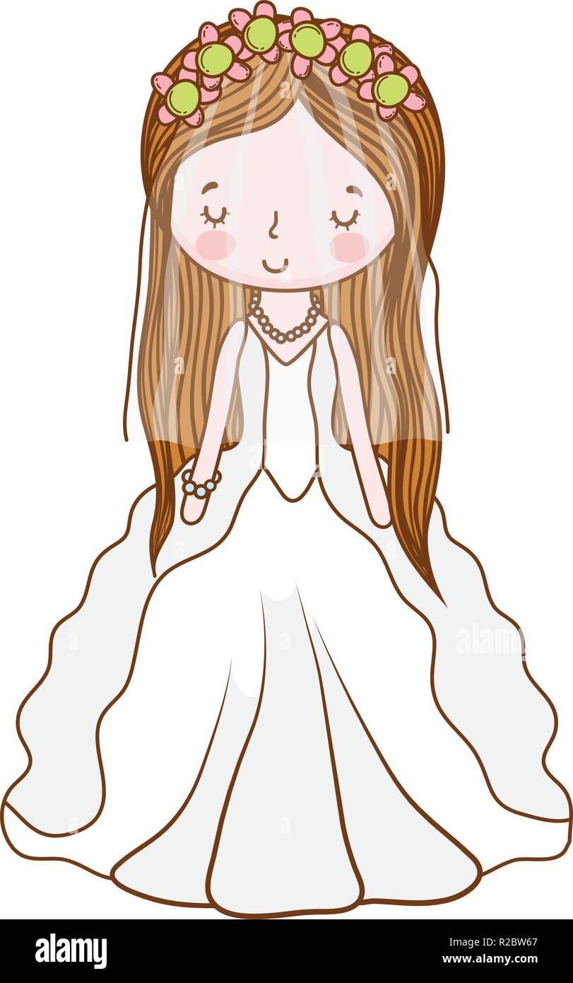 bride female cute cartoon Stock Vector Image & Art - Alamy
