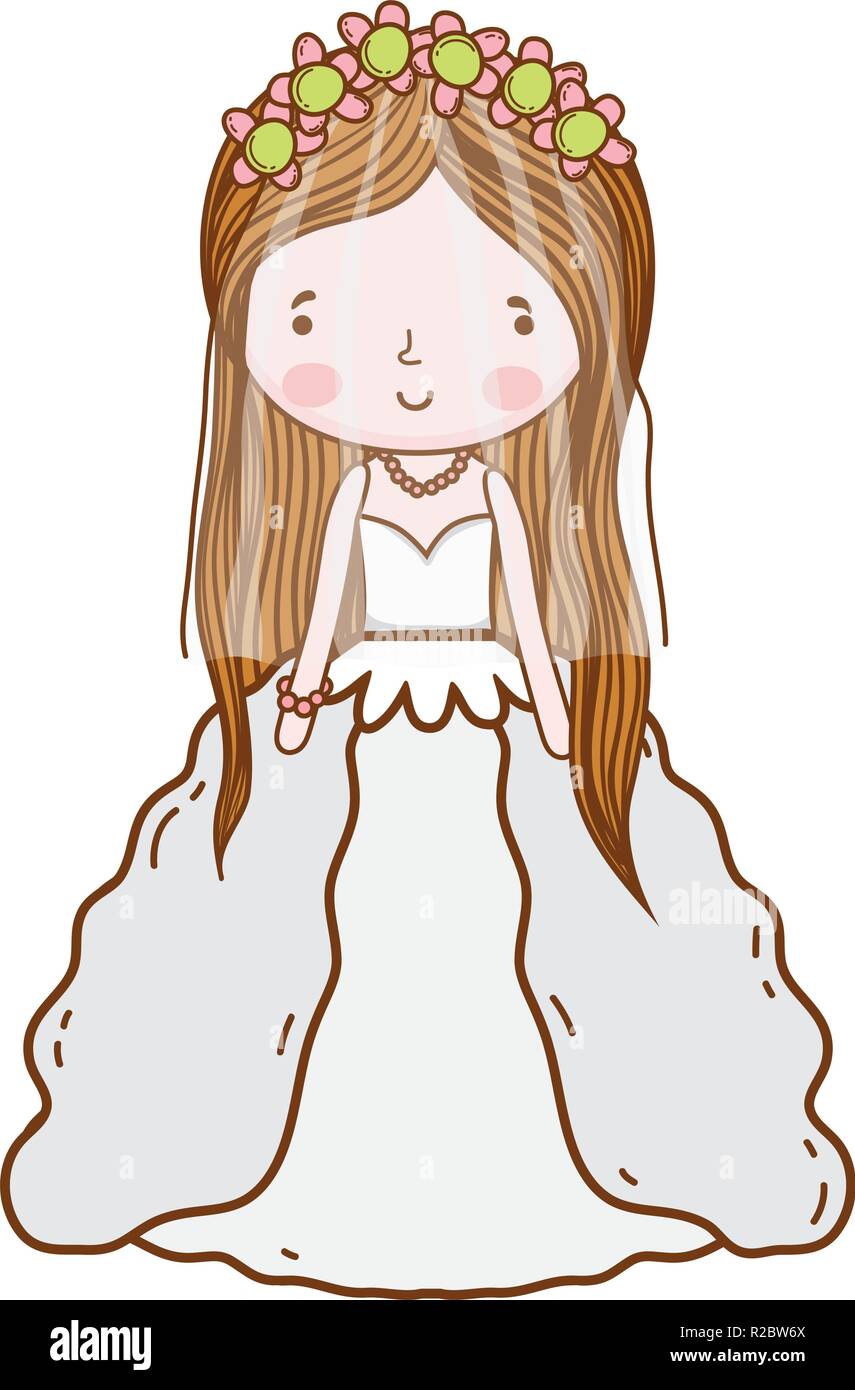 bride female cute cartoon Stock Vector Image & Art - Alamy