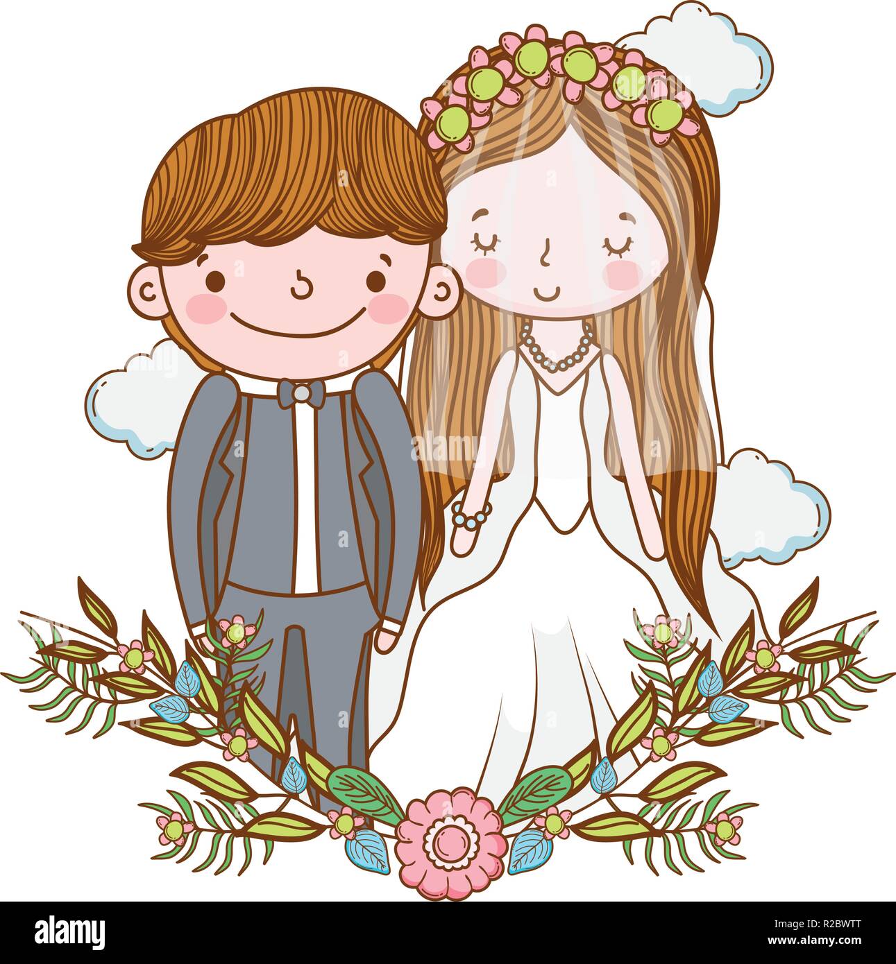 couple marriage cute cartoon Stock Vector Image & Art - Alamy