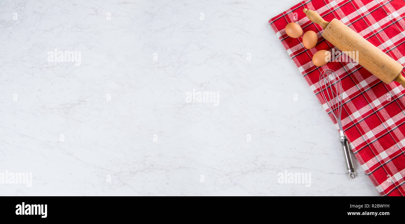 Top view tools and Ingredients for baking Stock Photo - Alamy