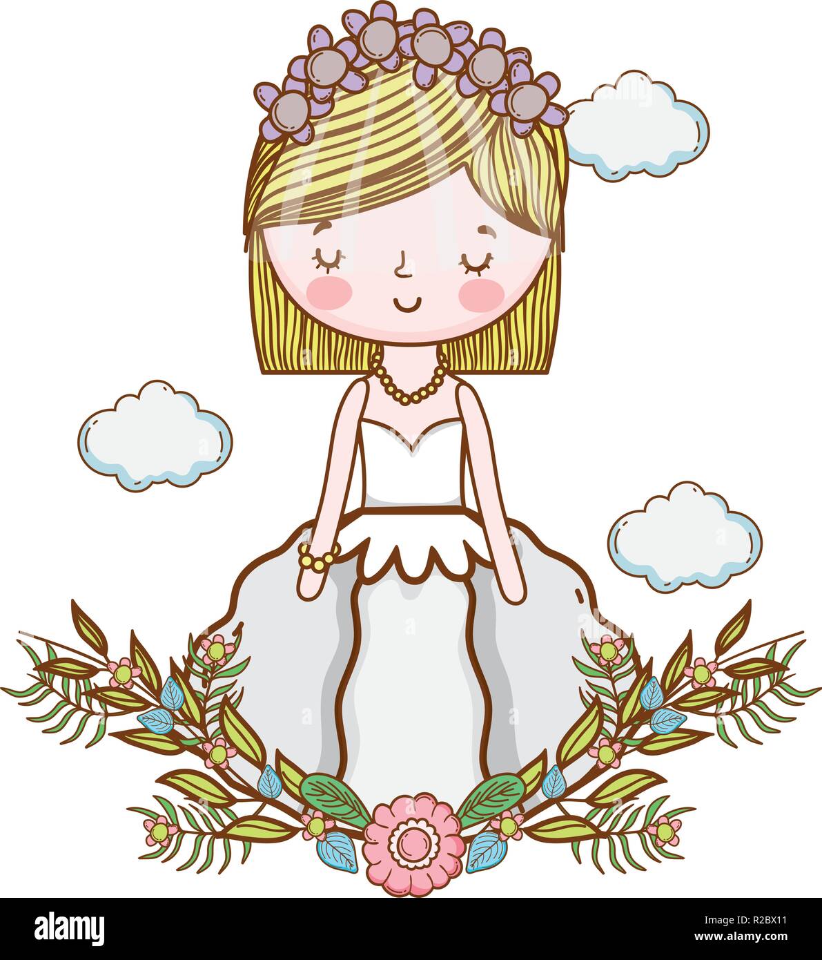 bride female cute cartoon Stock Vector Image & Art - Alamy