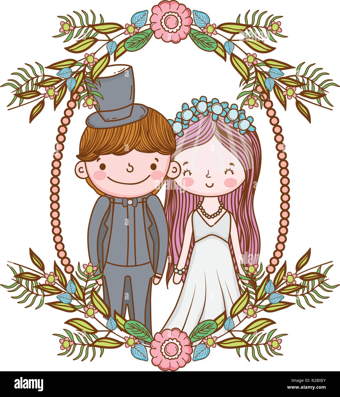 couple marriage cute cartoon Stock Vector Image & Art - Alamy