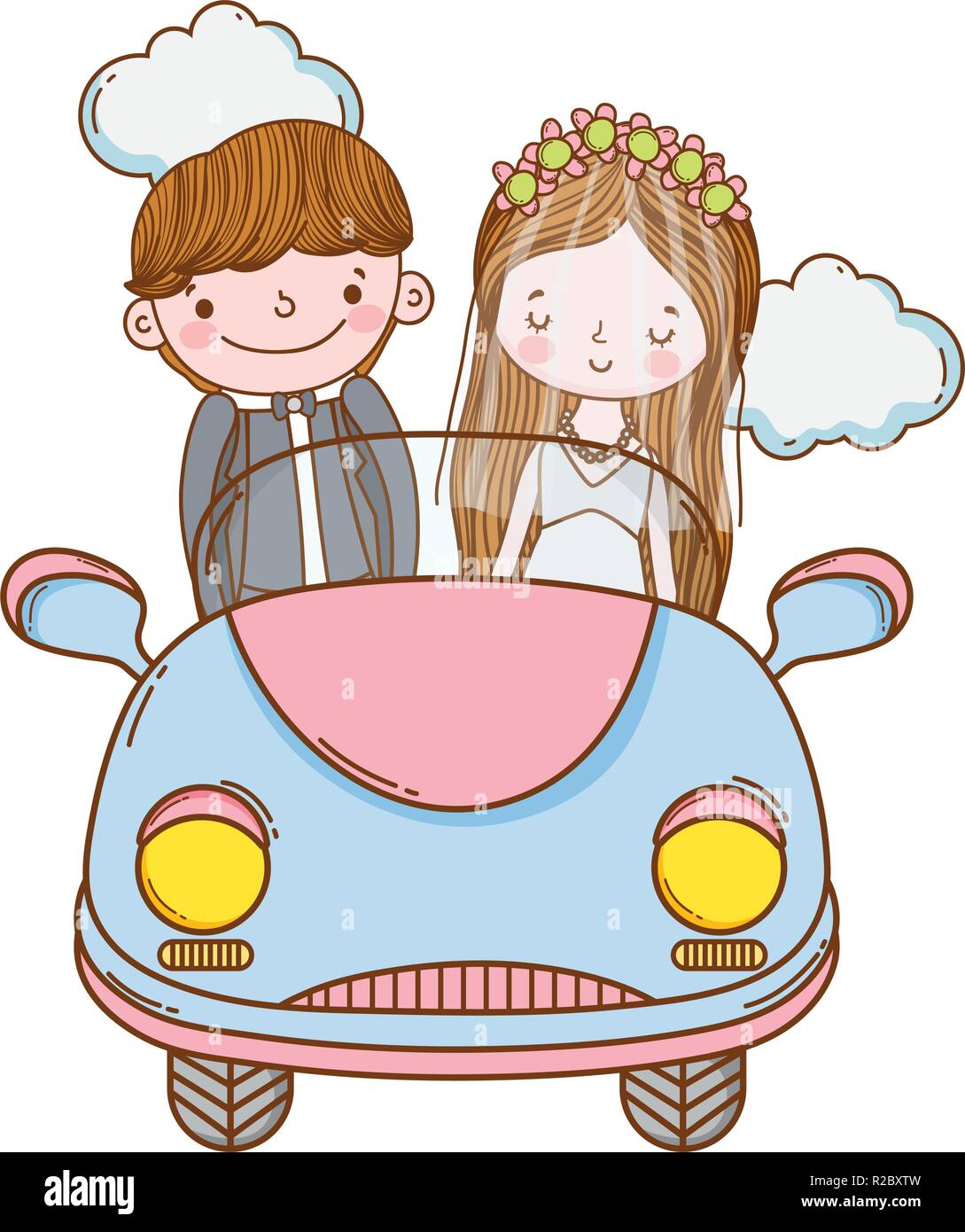 wedding couple marriage cute cartoon Stock Vector Image & Art - Alamy