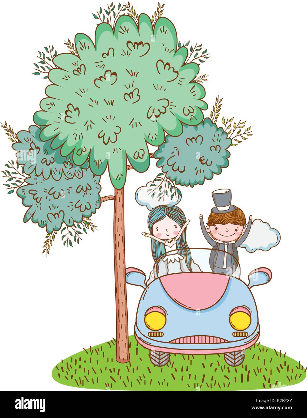 wedding couple marriage cute cartoon Stock Vector Image & Art - Alamy