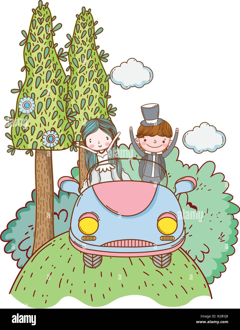 wedding couple marriage cute cartoon Stock Vector Image & Art - Alamy