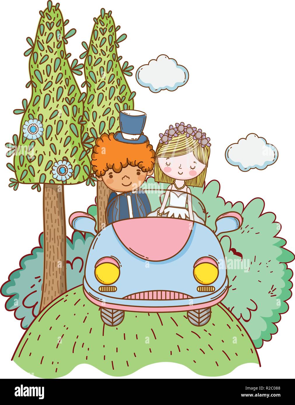 wedding couple marriage cute cartoon Stock Vector Image & Art - Alamy