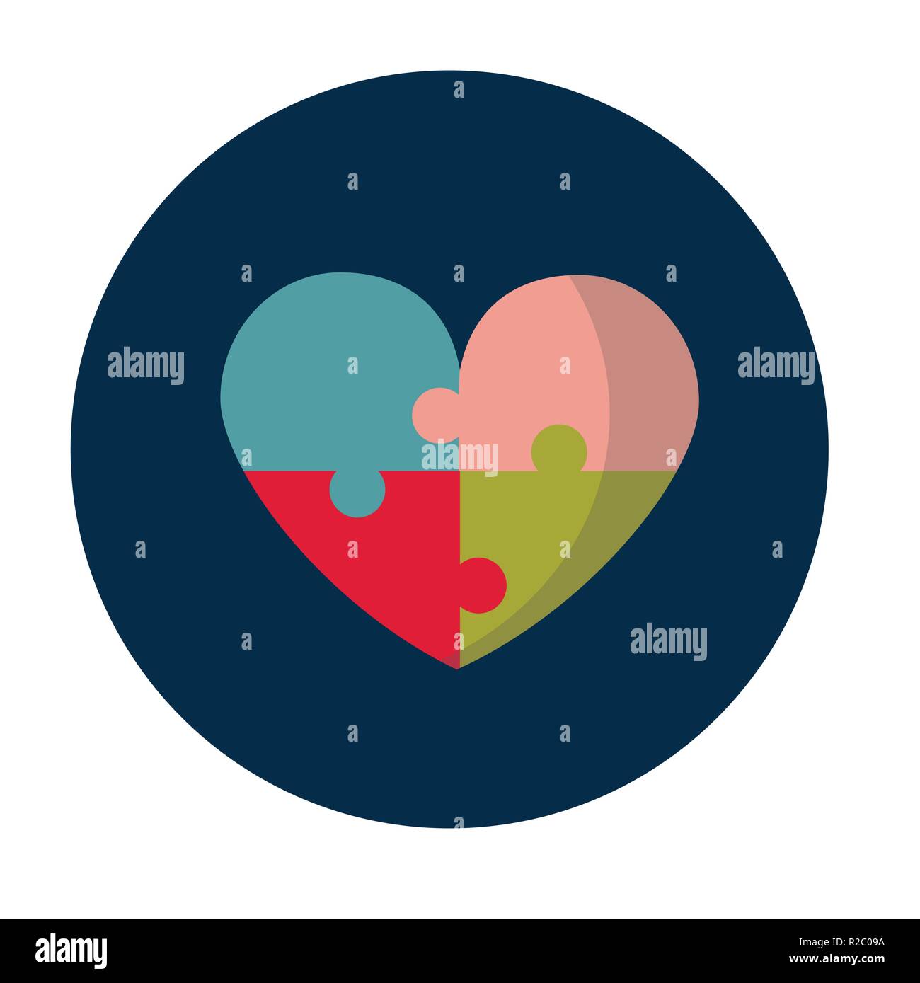 Flat Heart puzzle on white background Stock Vector Image & Art - Alamy