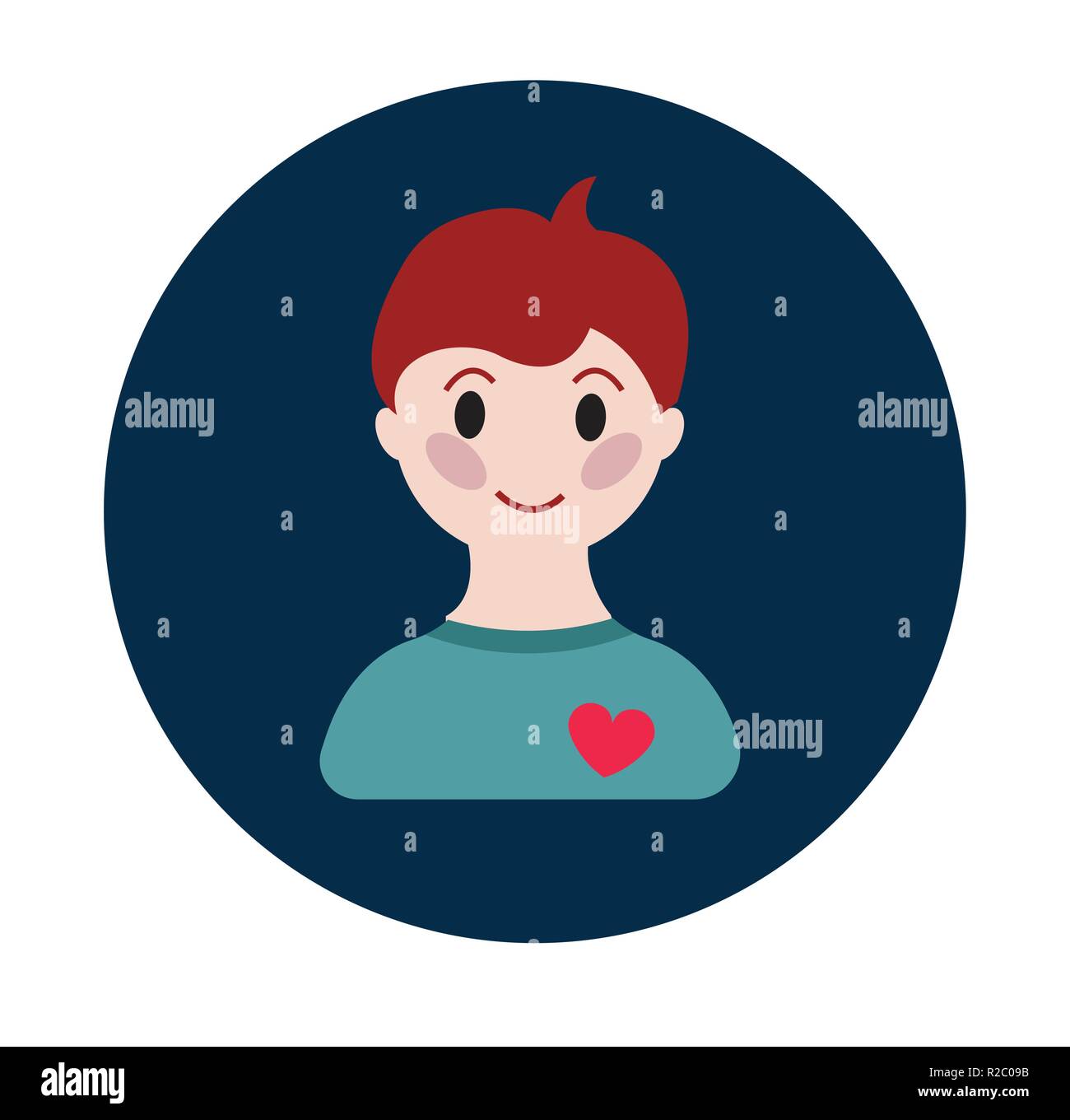 Flat Boy in love on white background Stock Vector Image & Art - Alamy