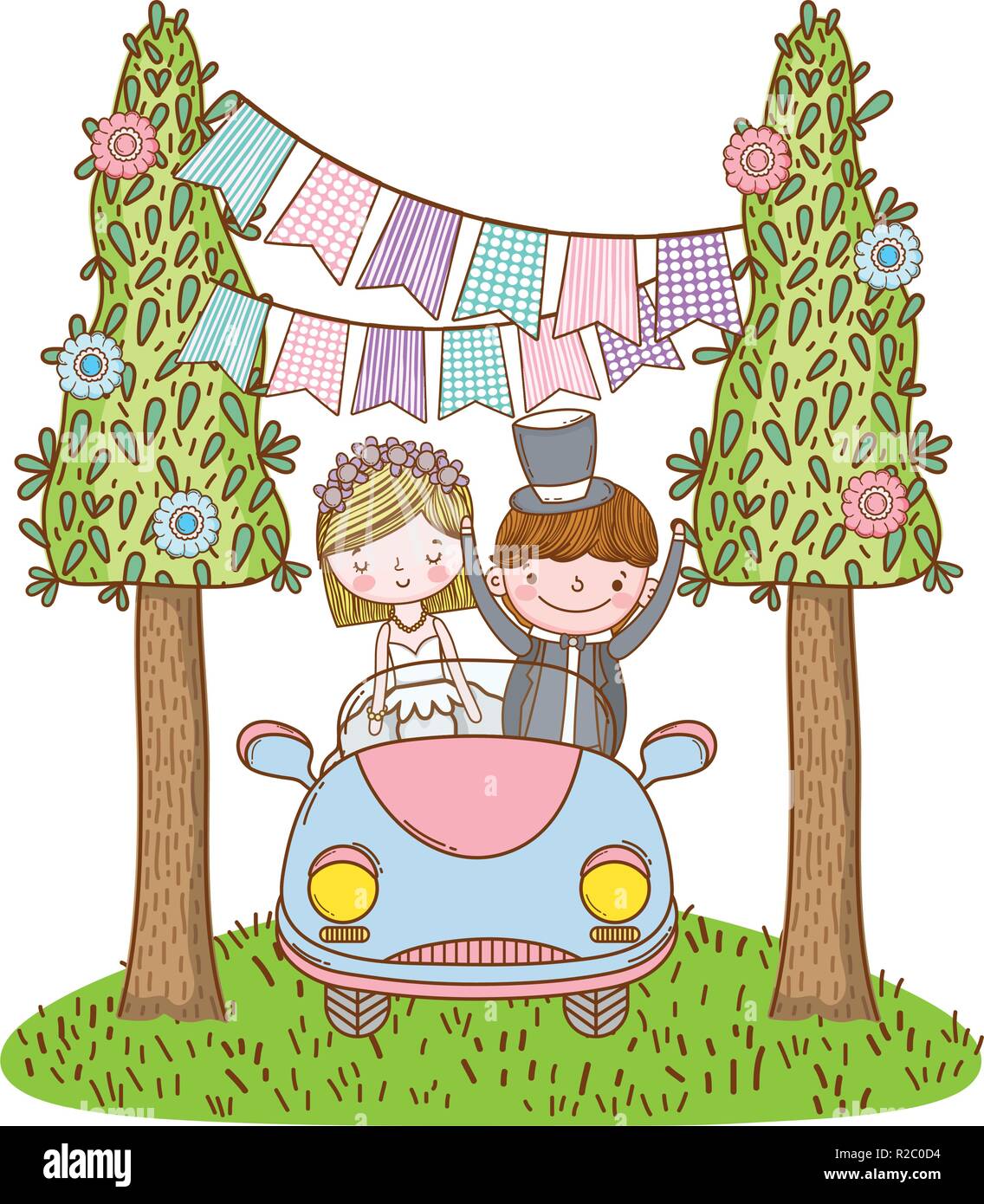 wedding couple marriage cute cartoon Stock Vector Image & Art - Alamy