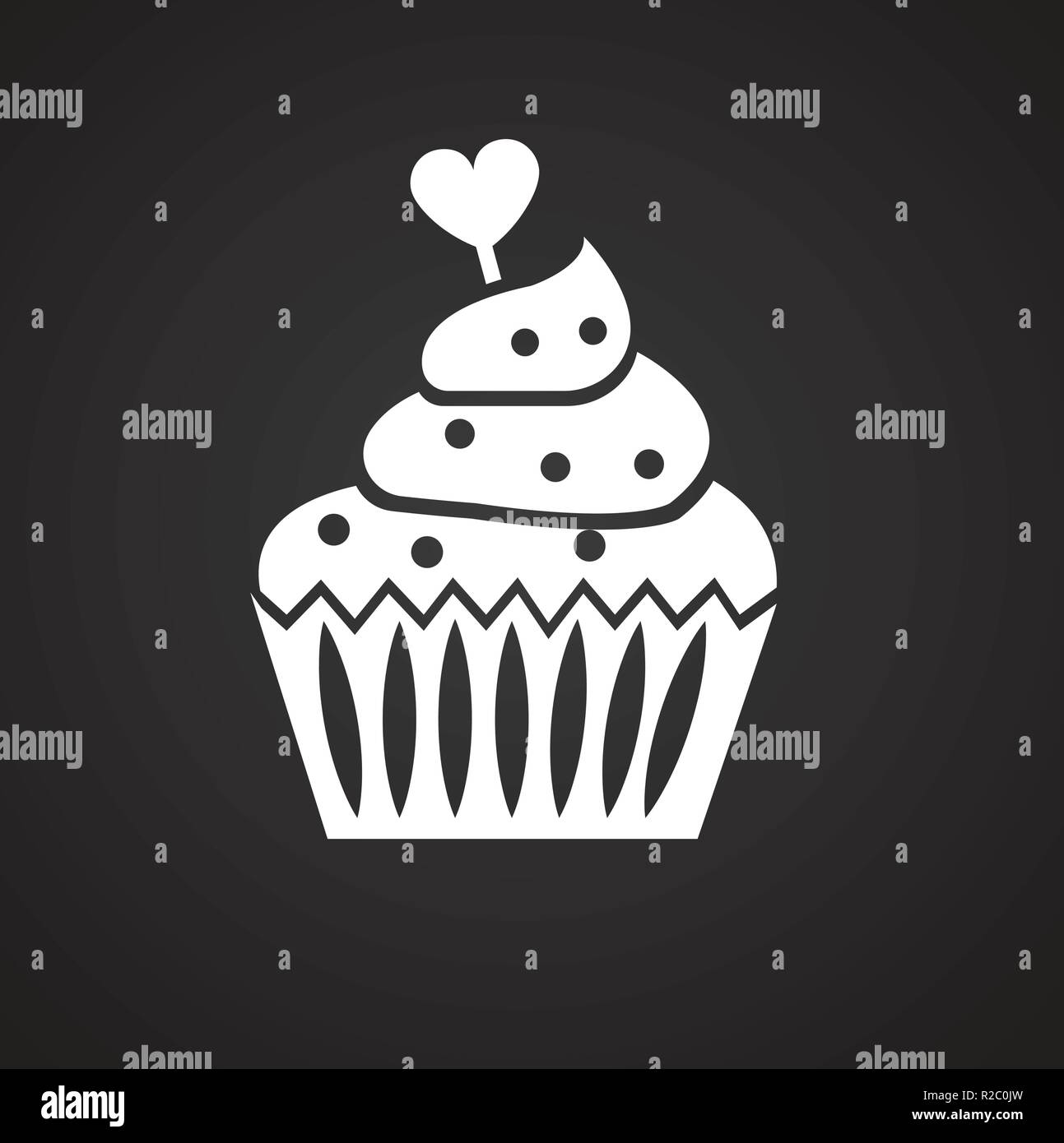 Valentines day cake on black background Stock Vector Image & Art - Alamy
