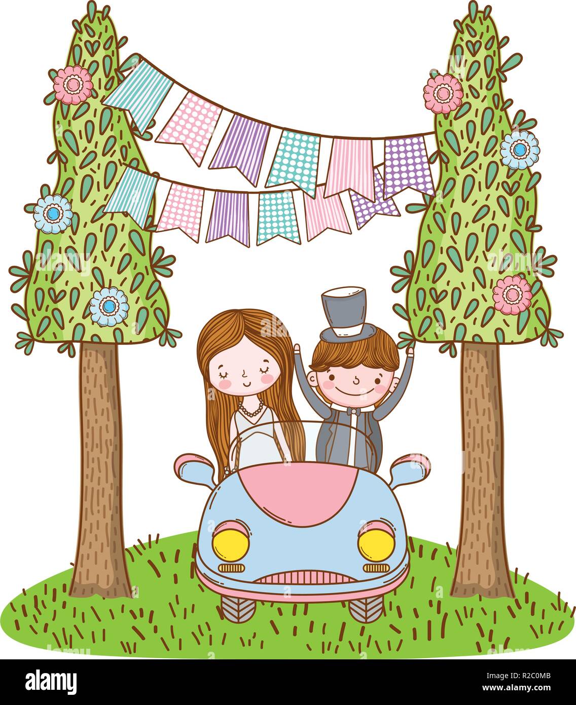 wedding couple marriage cute cartoon Stock Vector Image & Art - Alamy