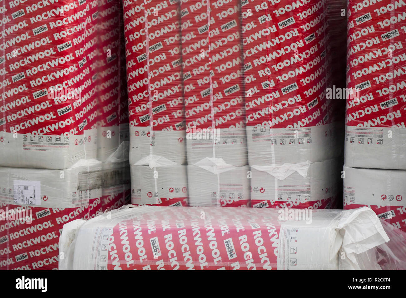 Rockwool packages, Lyon, France Stock Photo - Alamy