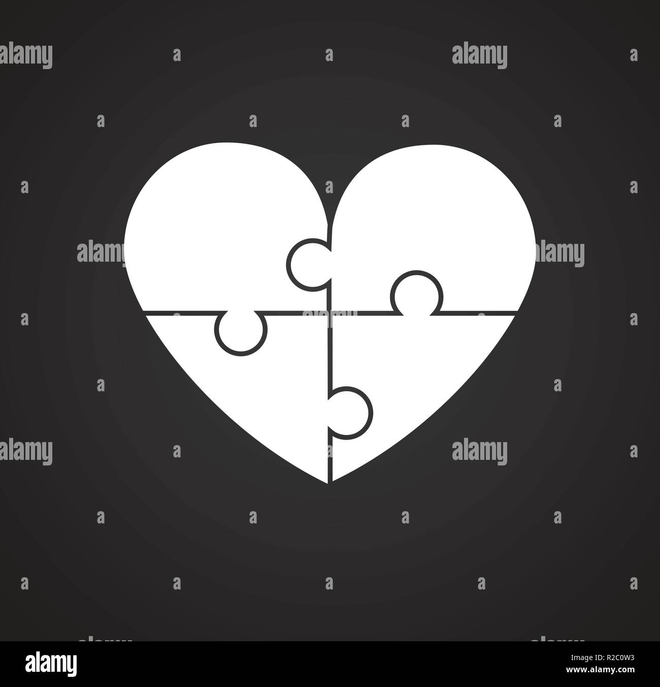 Heart puzzle on black background Stock Vector Image & Art - Alamy