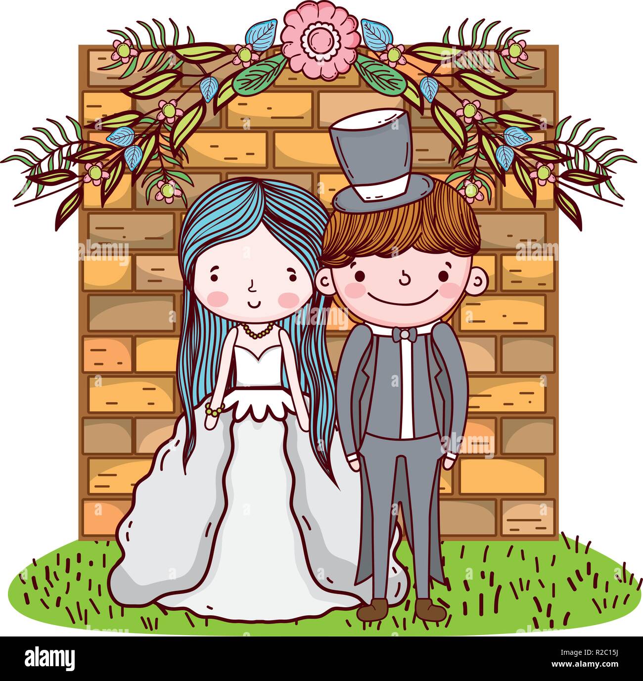 couple marriage cute cartoon Stock Vector Image & Art - Alamy