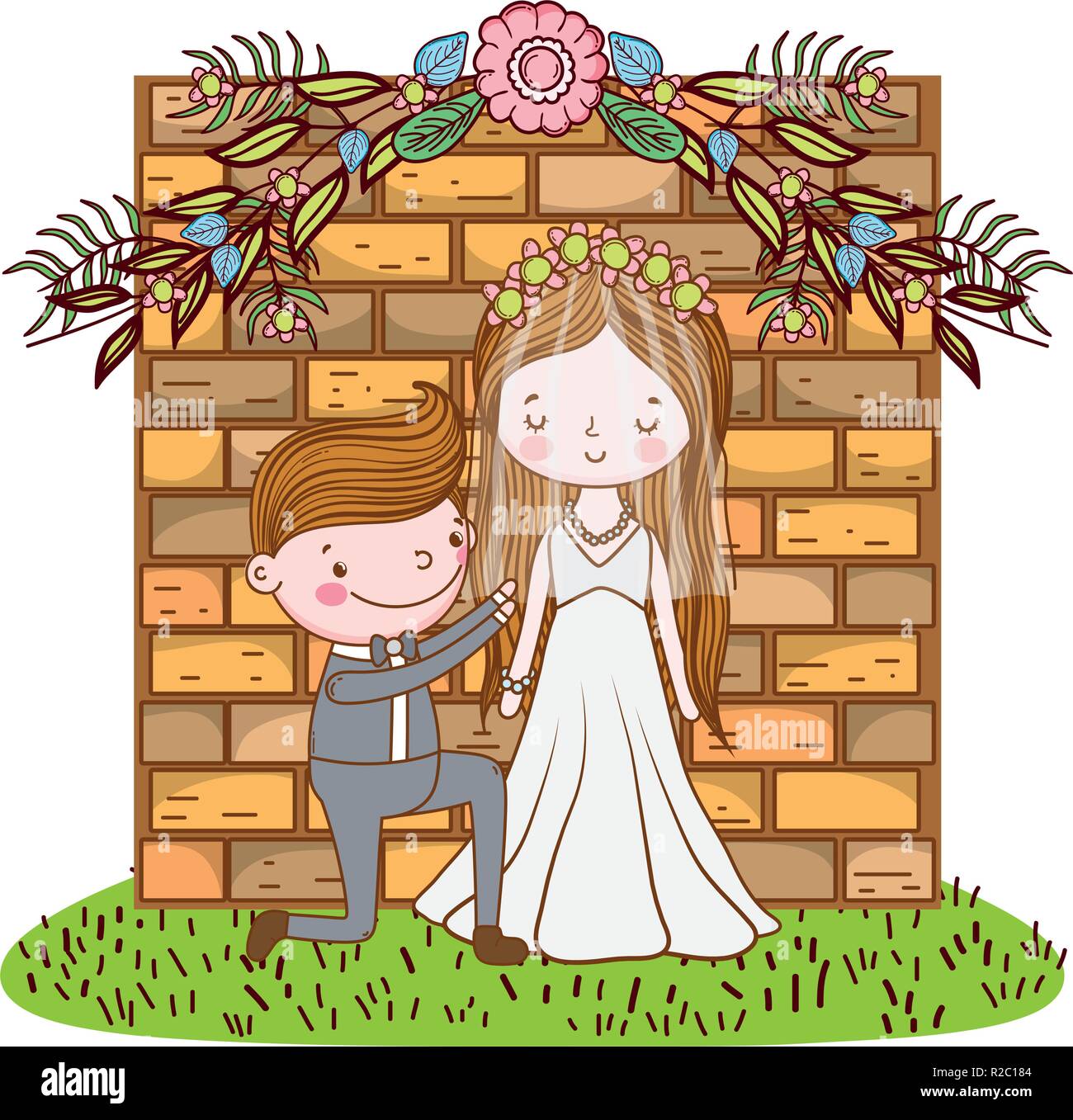 couple marriage cute cartoon Stock Vector Image & Art - Alamy