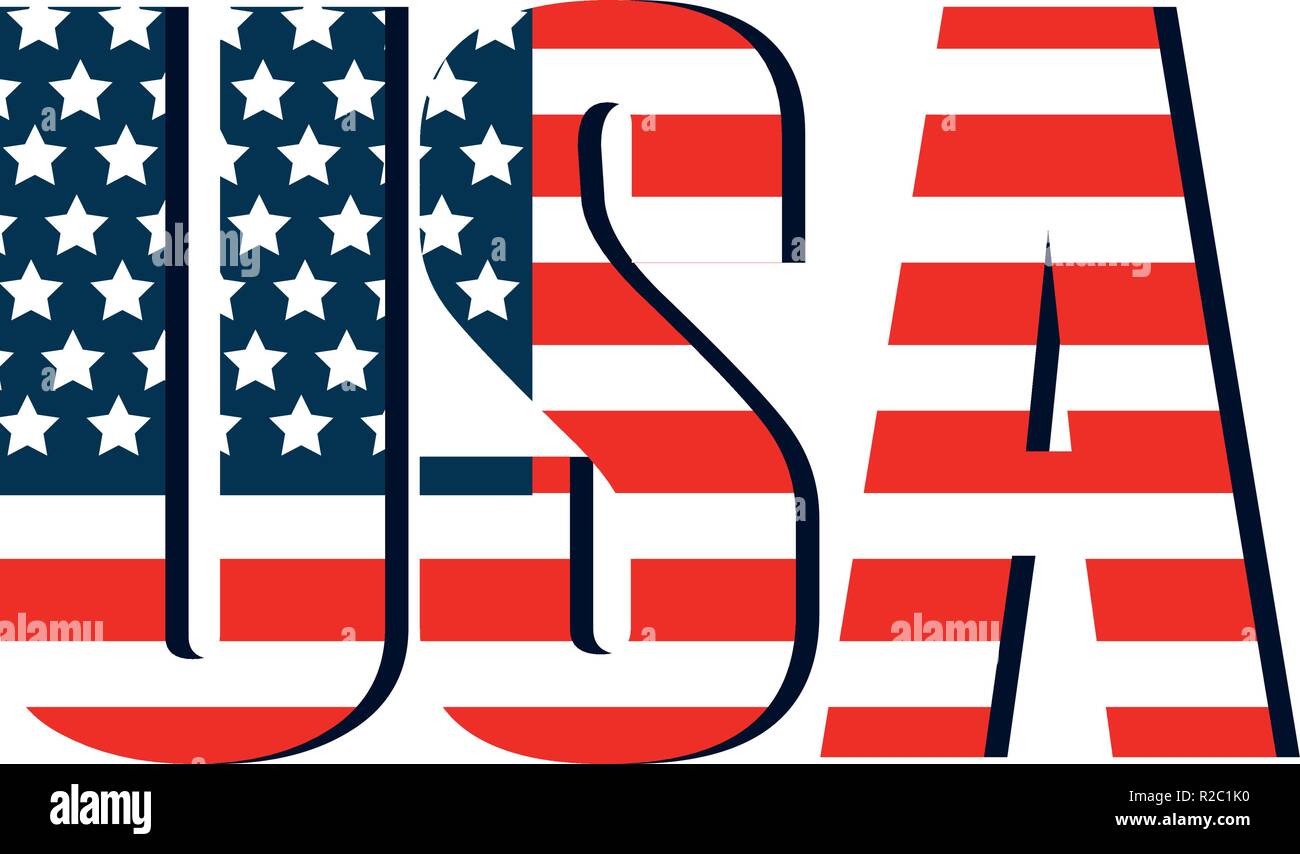 Usa text and flag design Stock Vector Image & Art - Alamy