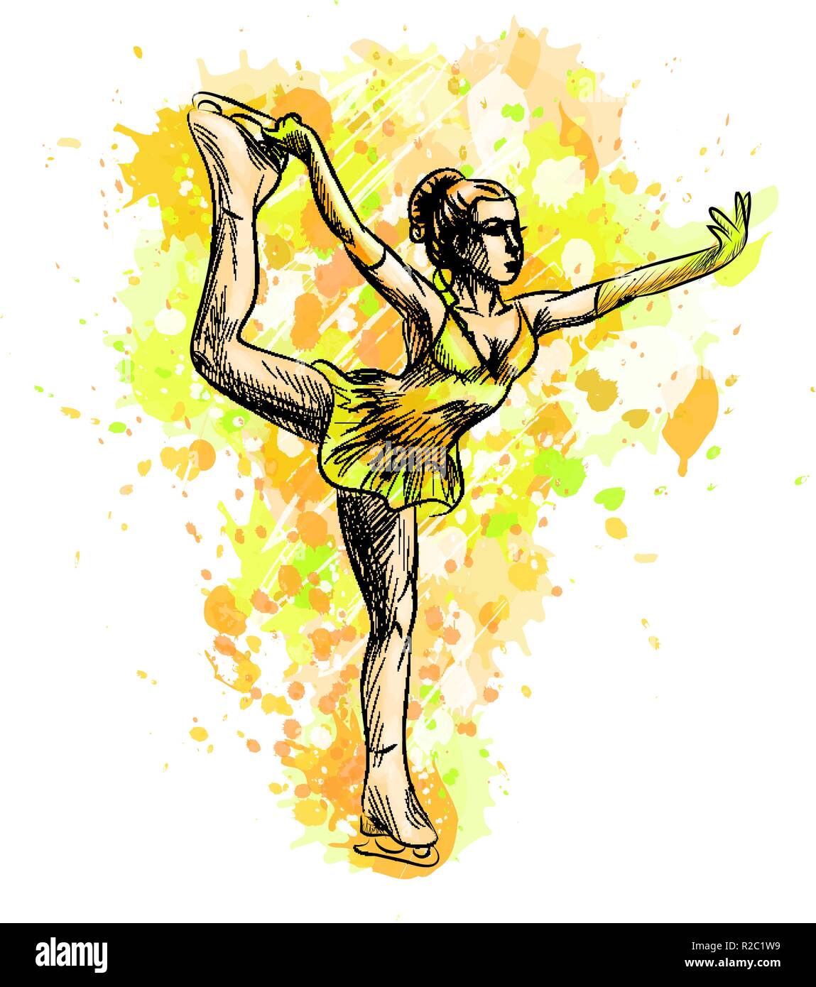 Girl skater sketch Stock Vector Images - Alamy