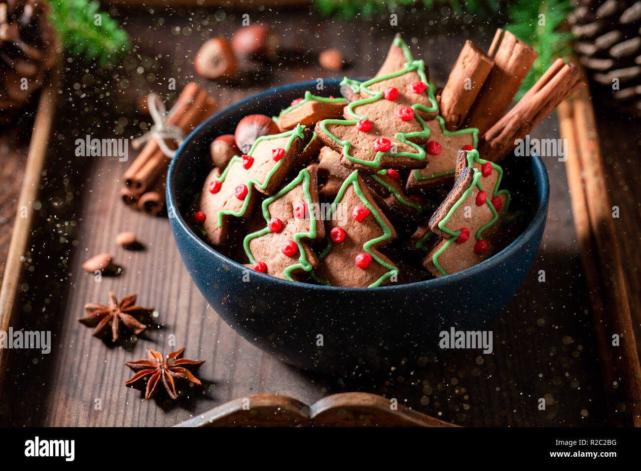 Closeup of tasty and aromatic gingerbread cookies for Christmas Stock ...