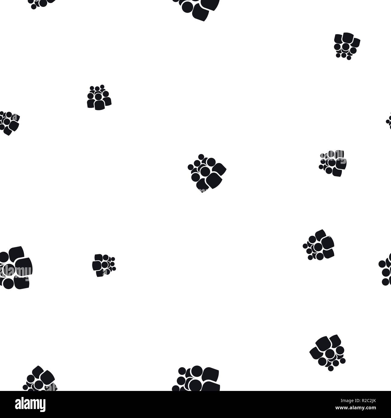 Icon of group of six people silhouettes seamless pattern. Simple vector ...