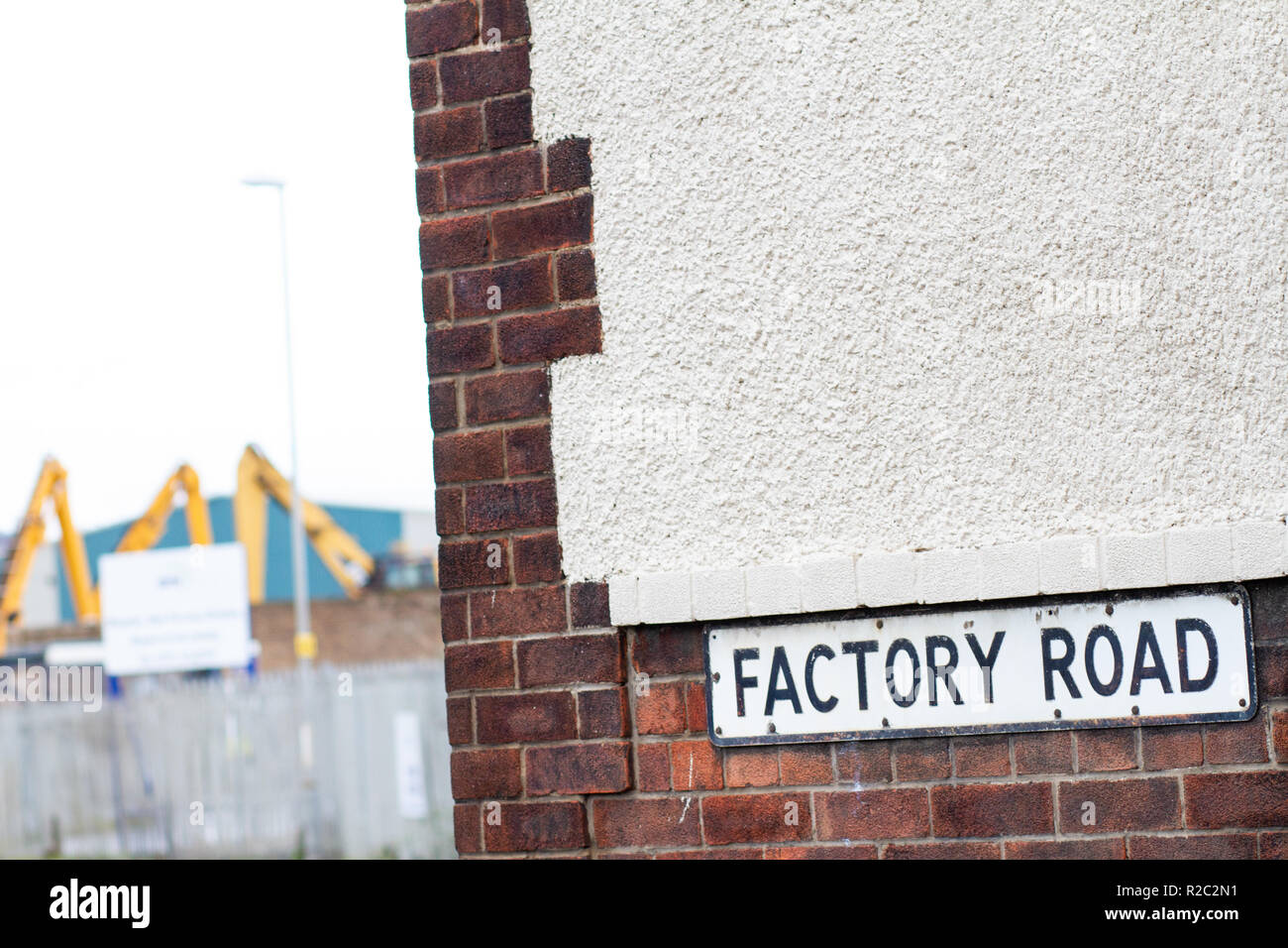 Factory Road street sign industrial estate Stock Photo - Alamy