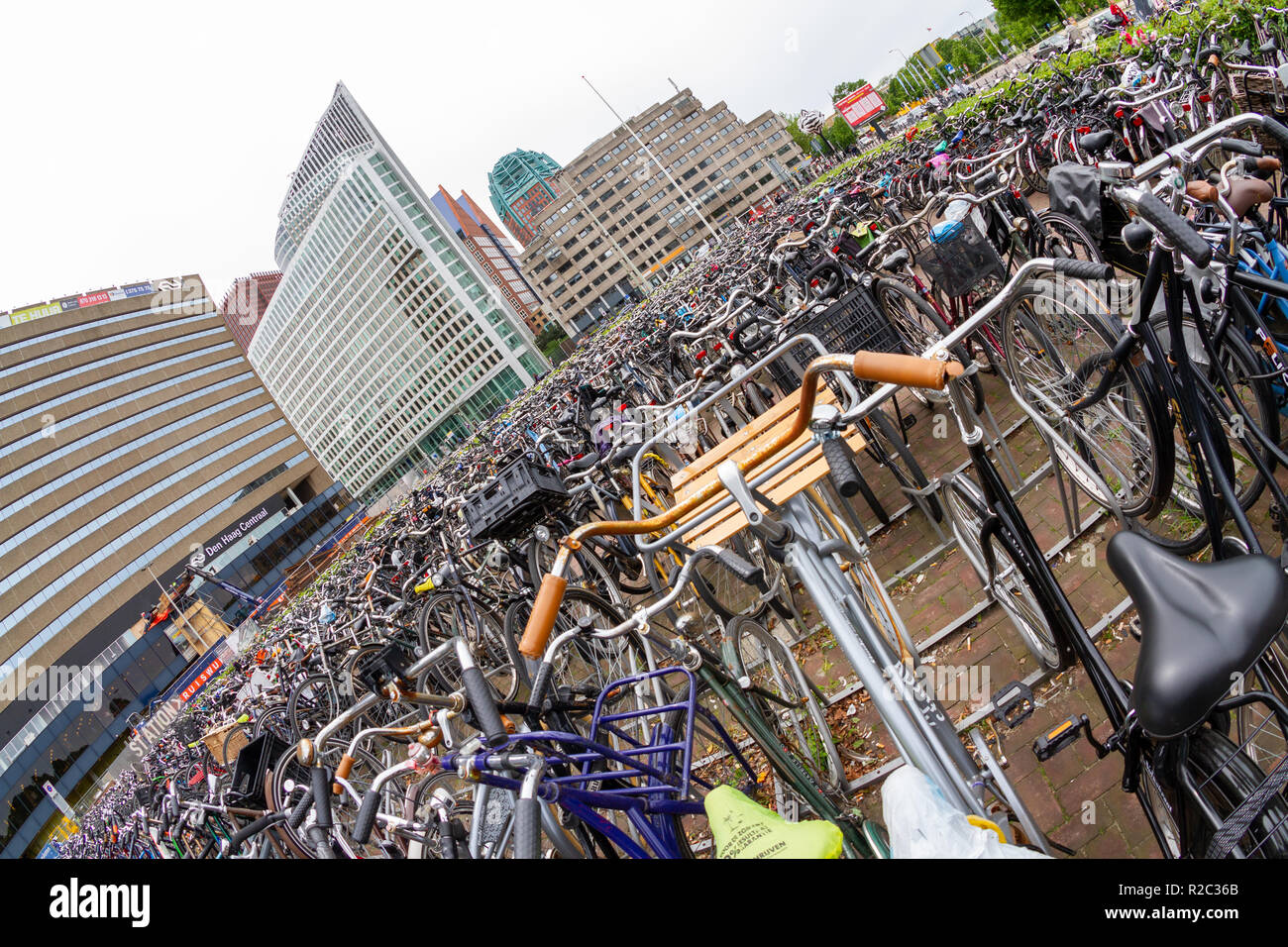 Dutch bike racks. Rows of bicycles Stock Photo - Alamy