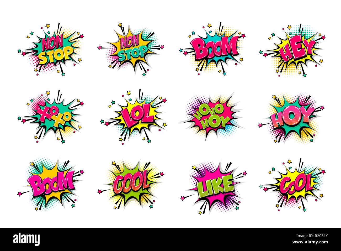 Big set comic text speech bubble Stock Vector Image & Art - Alamy