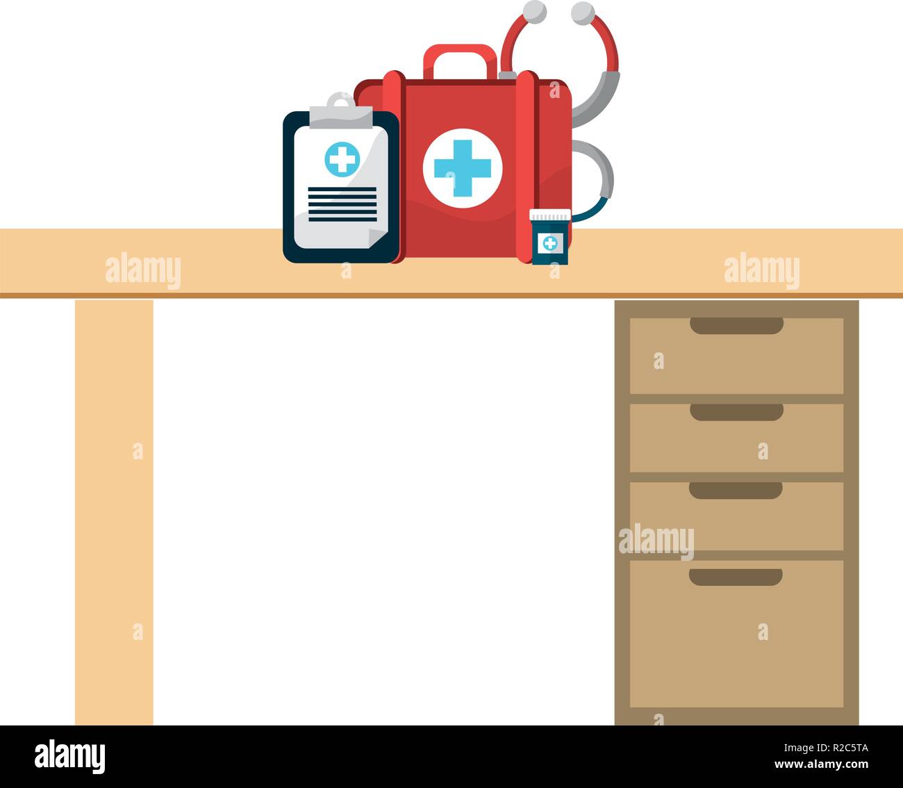 Desk of a doctor design Stock Vector Image & Art - Alamy