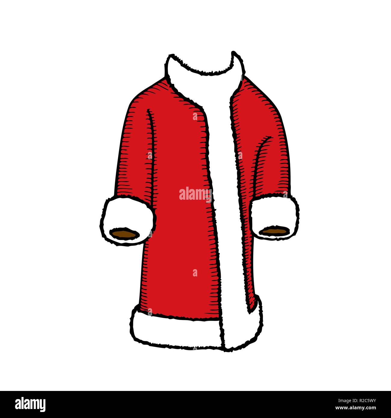illustration of isolated of santa clothes on white Stock Vector Image ...