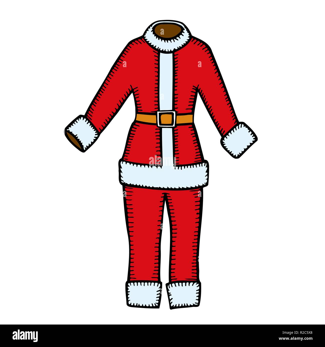 illustration of isolated of santa clothes on white Stock Vector Image ...